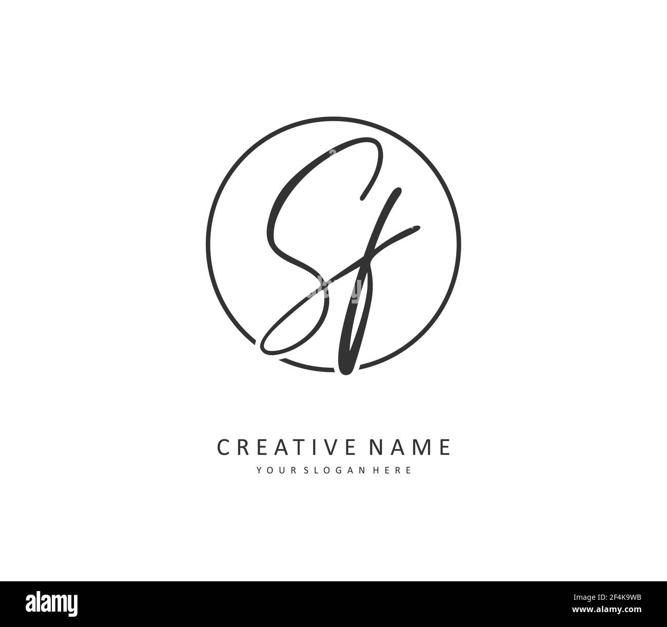 SF Initial letter handwriting and signature logo. A concept handwriting ...