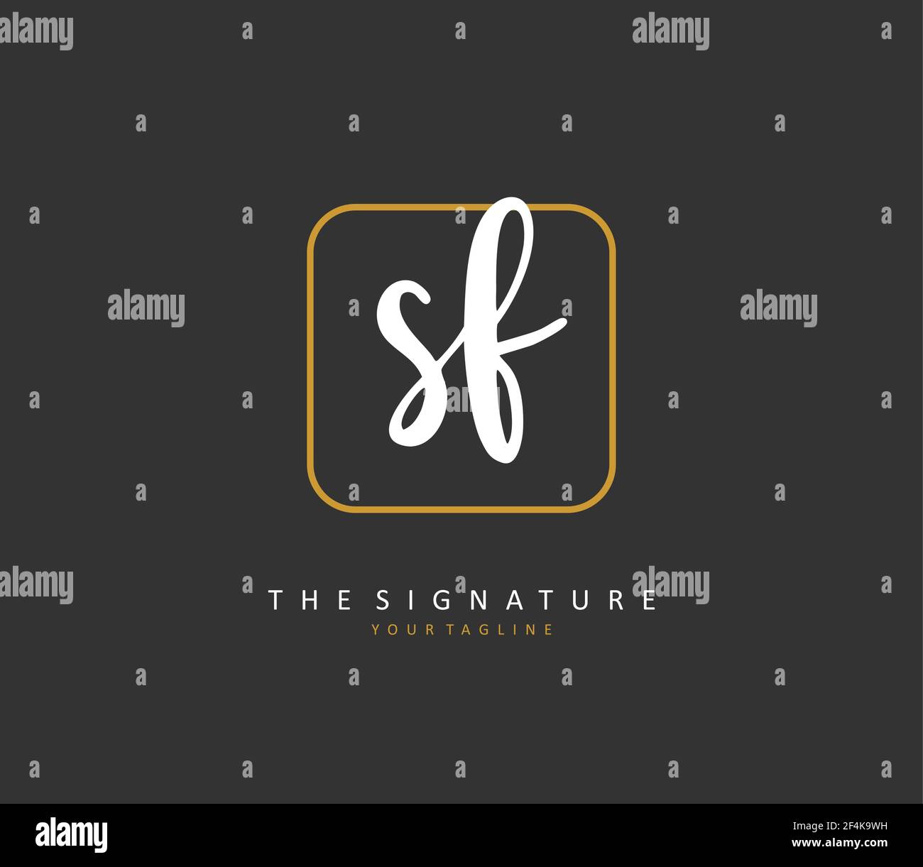 SF Initial letter handwriting and signature logo. A concept handwriting ...