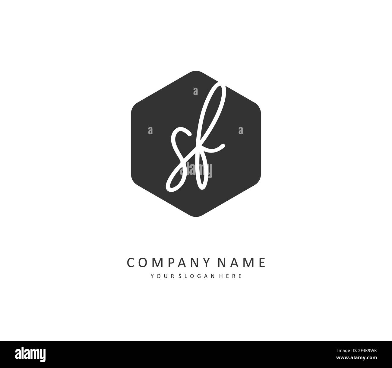 SF Initial letter handwriting and signature logo. A concept handwriting ...