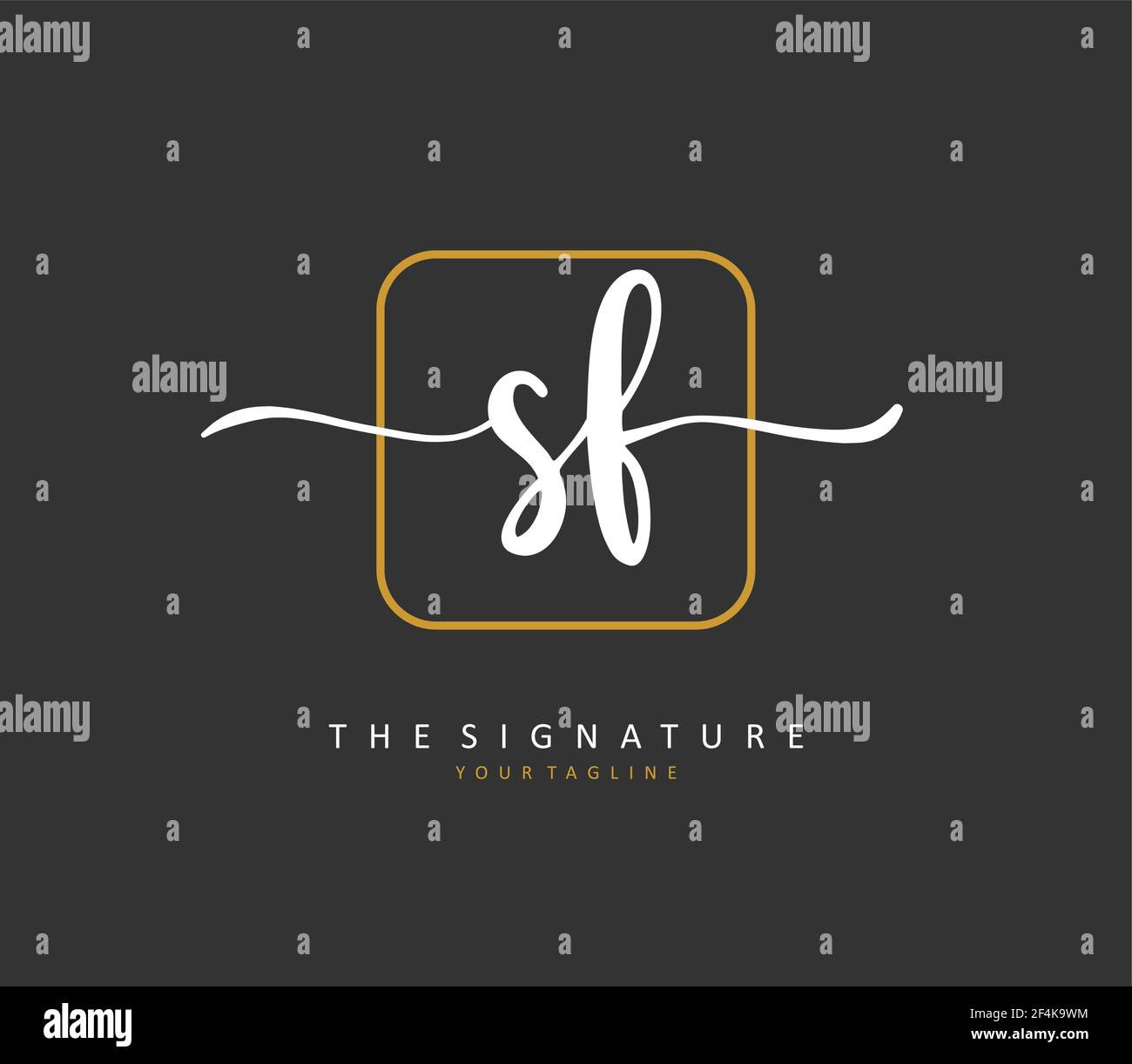 SF Initial letter handwriting and signature logo. A concept handwriting ...