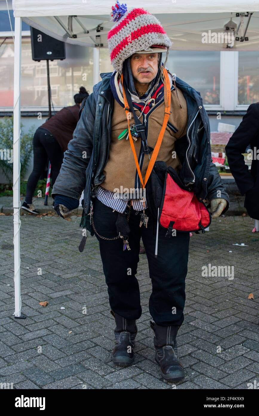 Rotterdam, Netherlands. Homeless and Psychotic mature adult male ...