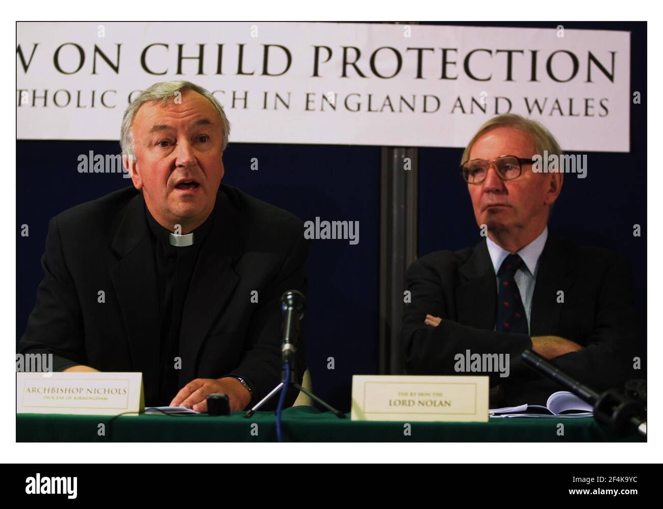 Archbishop Vincent Nichols and Lord Nolan at Press conf. re Review on ...
