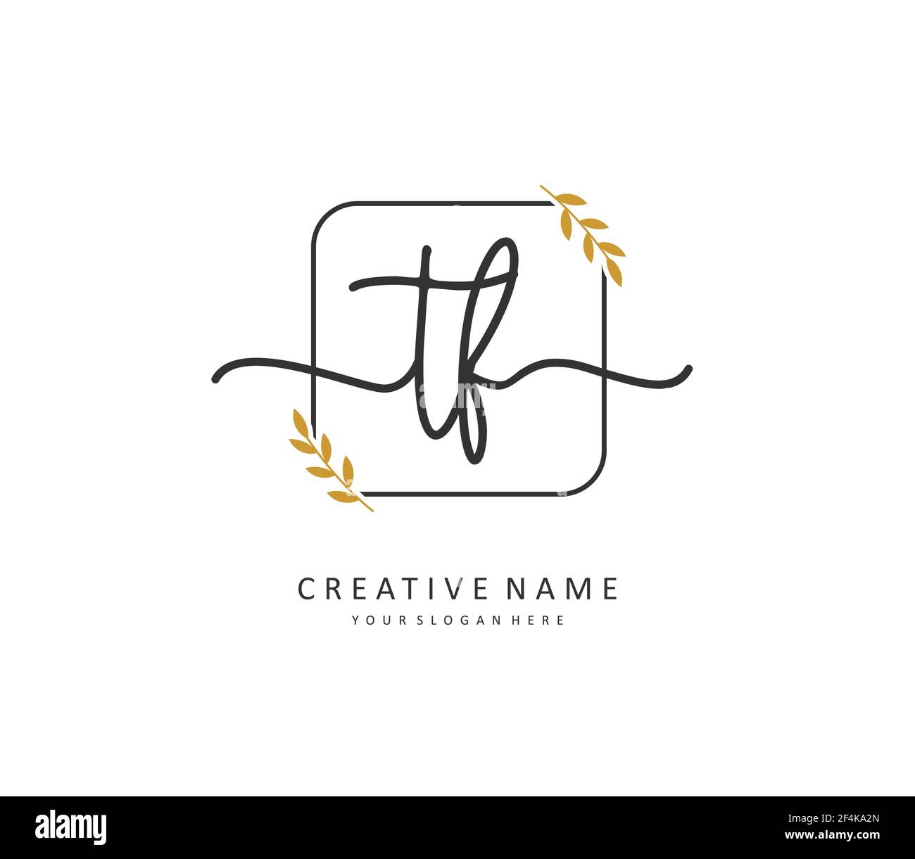 TF Initial letter handwriting and signature logo. A concept handwriting ...