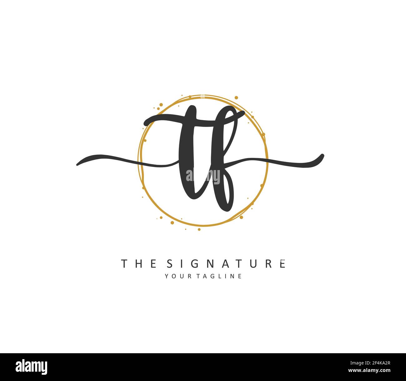 TF Initial letter handwriting and signature logo. A concept handwriting ...