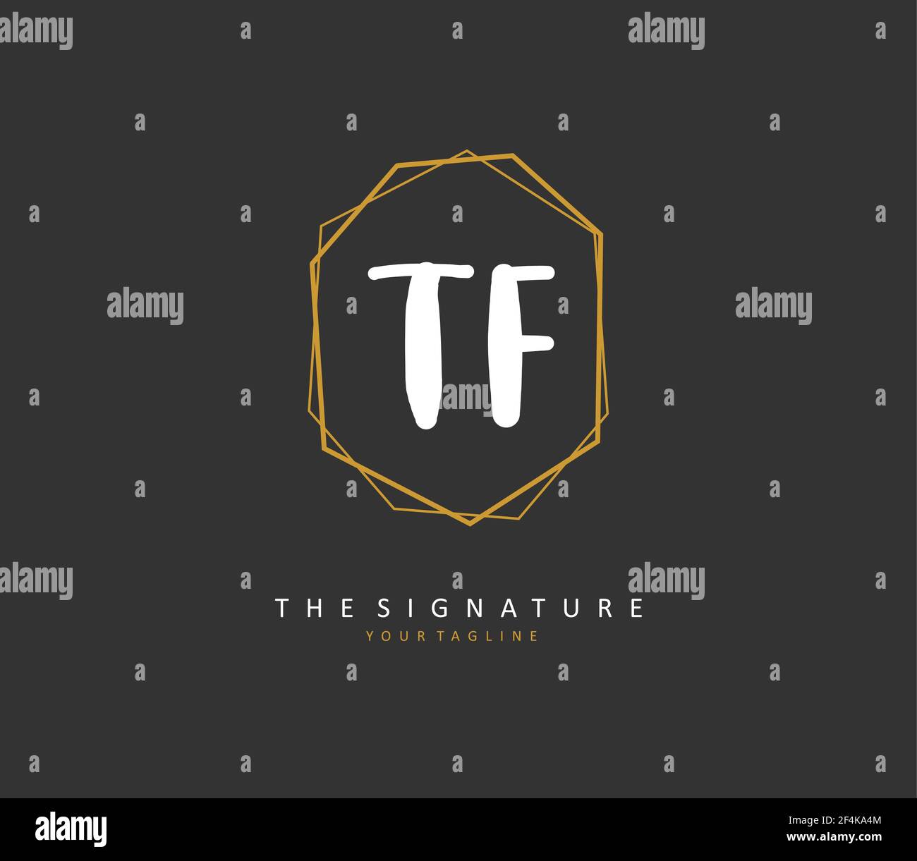 TF Initial letter handwriting and signature logo. A concept handwriting ...