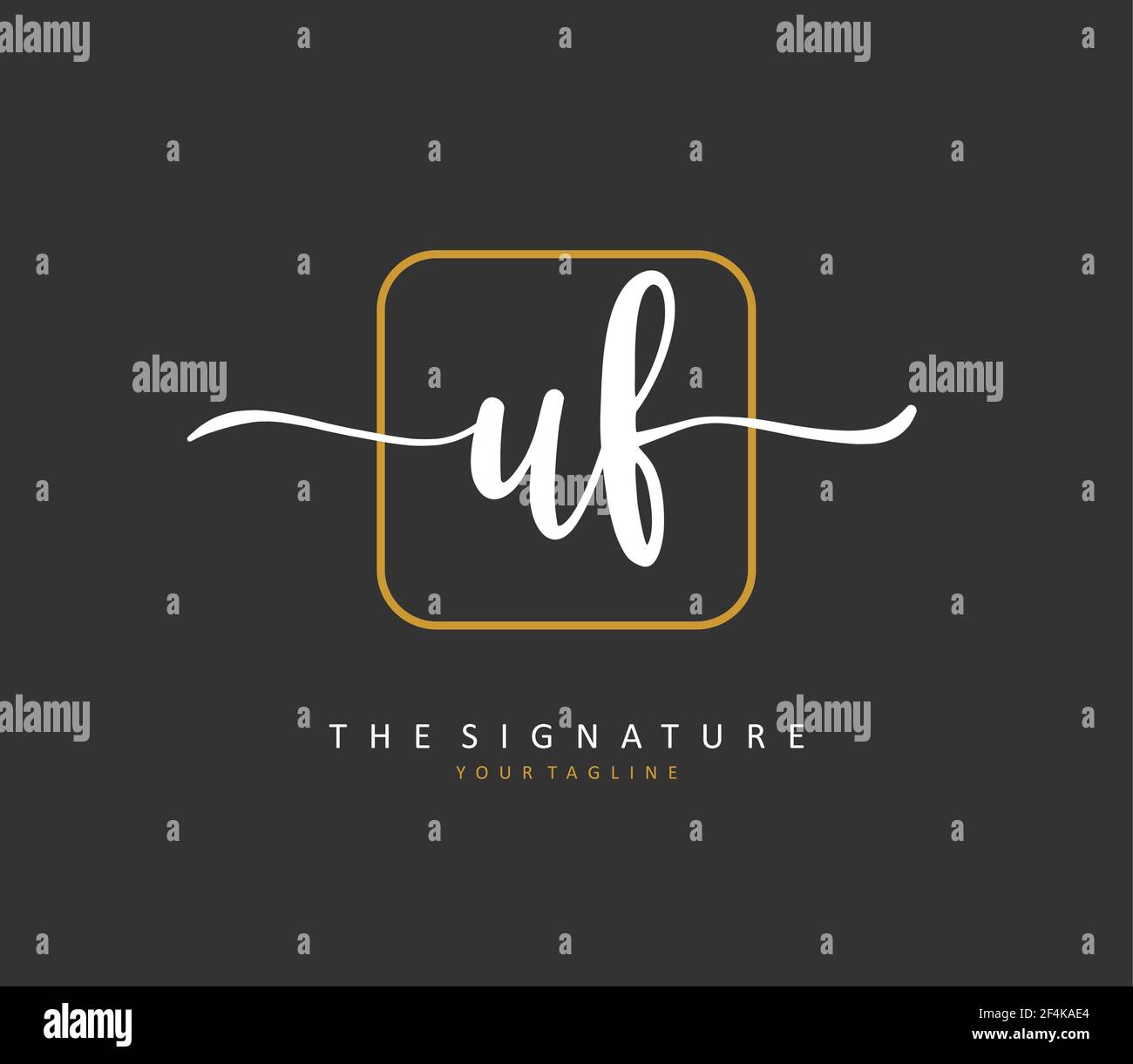 UF Initial letter handwriting and signature logo. A concept handwriting ...