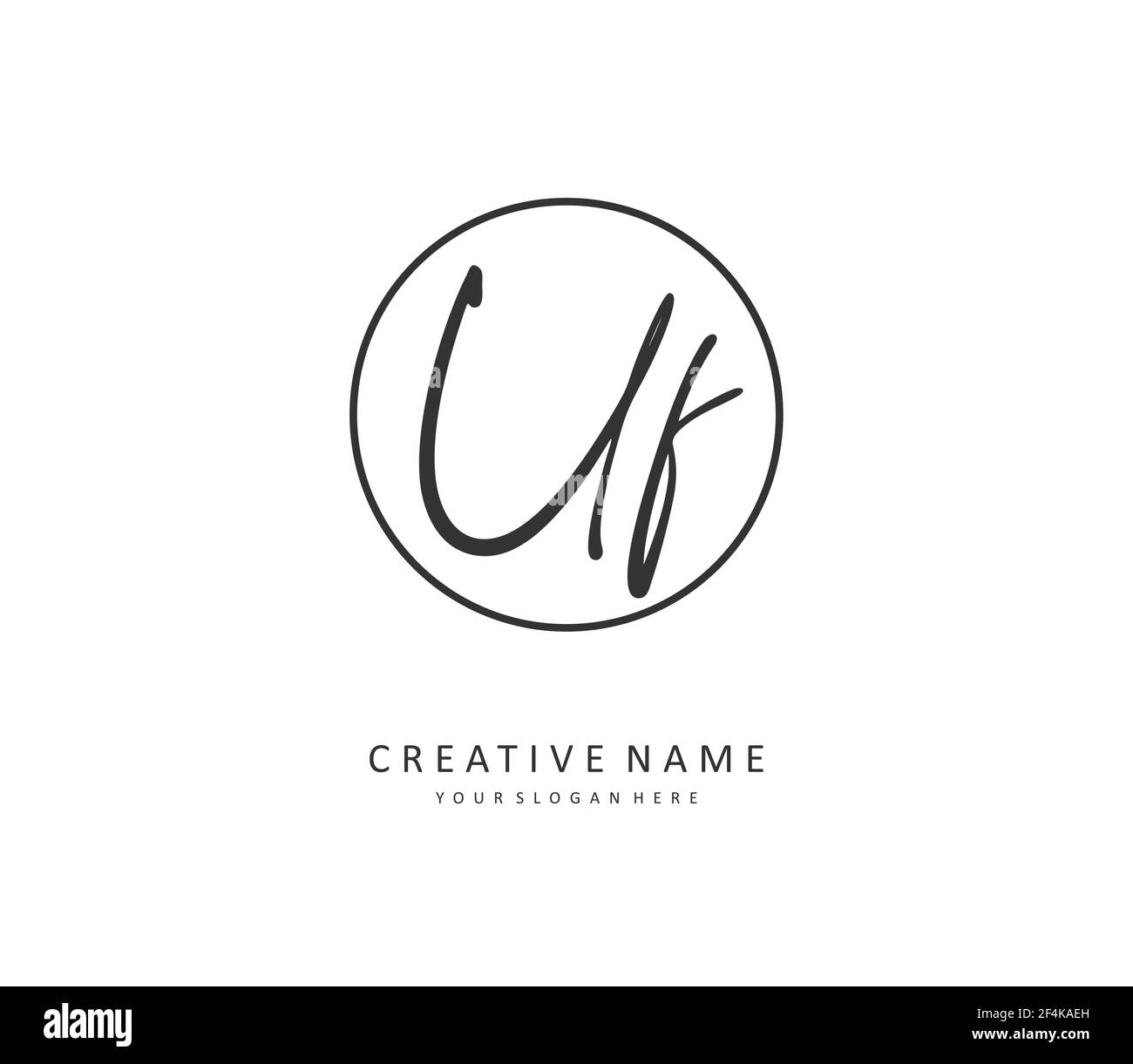 UF Initial letter handwriting and signature logo. A concept handwriting ...