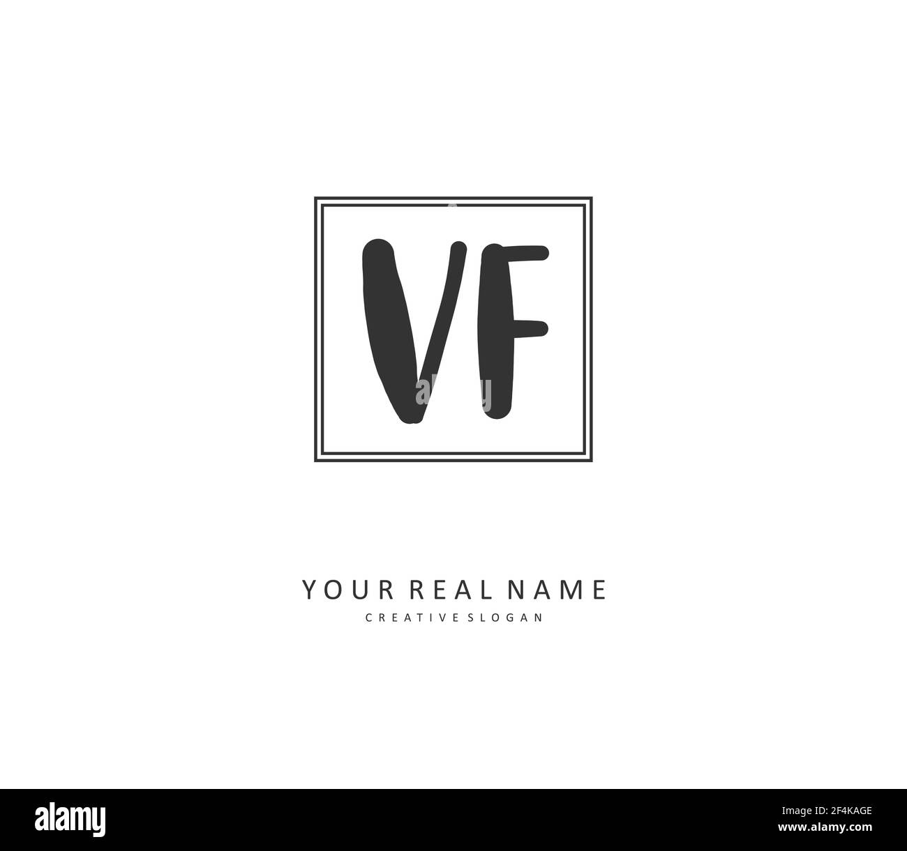 VF Initial letter handwriting and signature logo. A concept handwriting ...