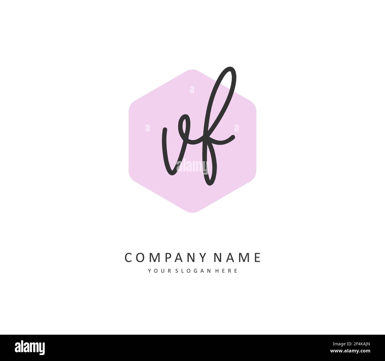 VF Initial letter handwriting and signature logo. A concept handwriting ...