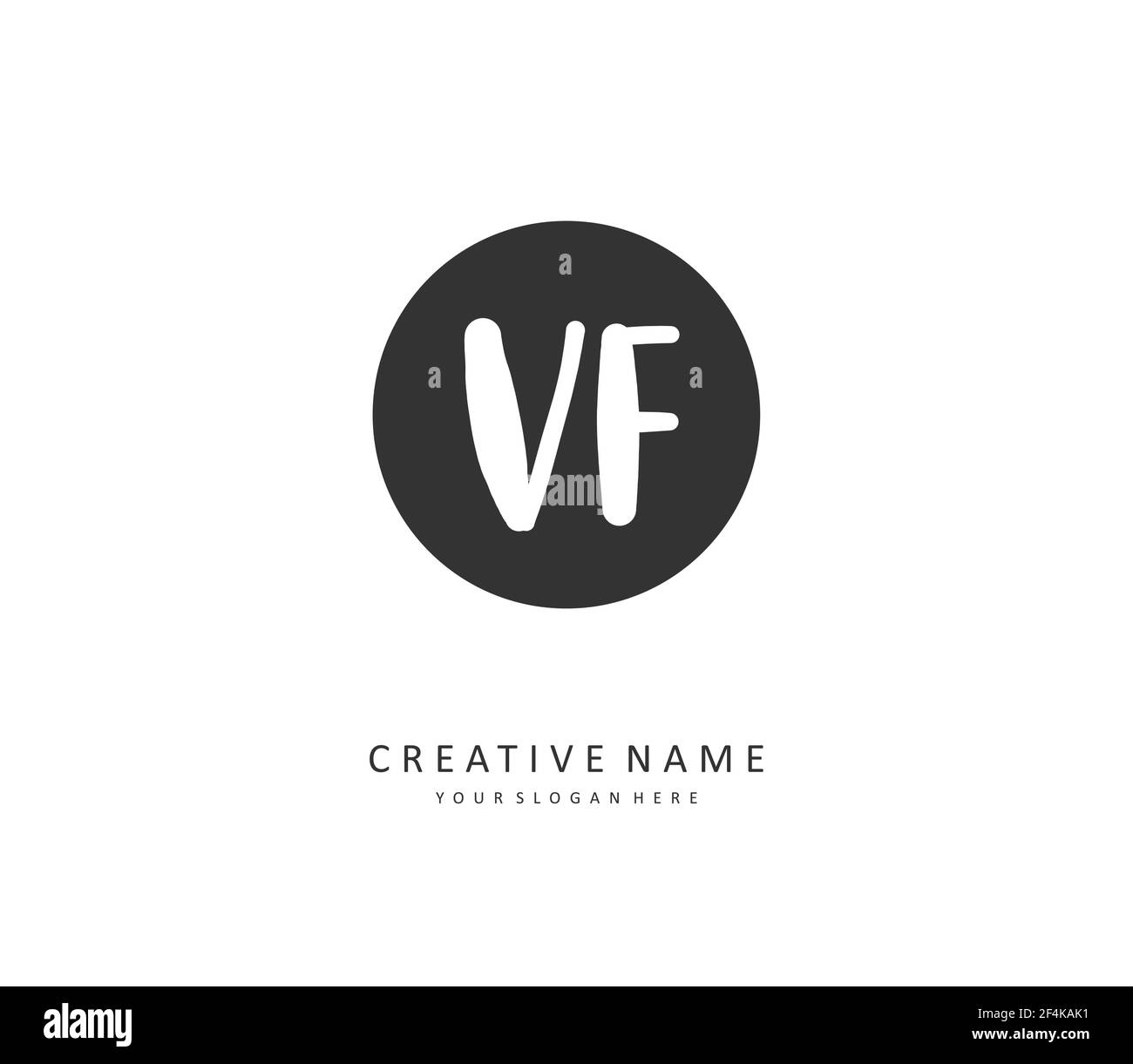 VF Initial letter handwriting and signature logo. A concept handwriting ...