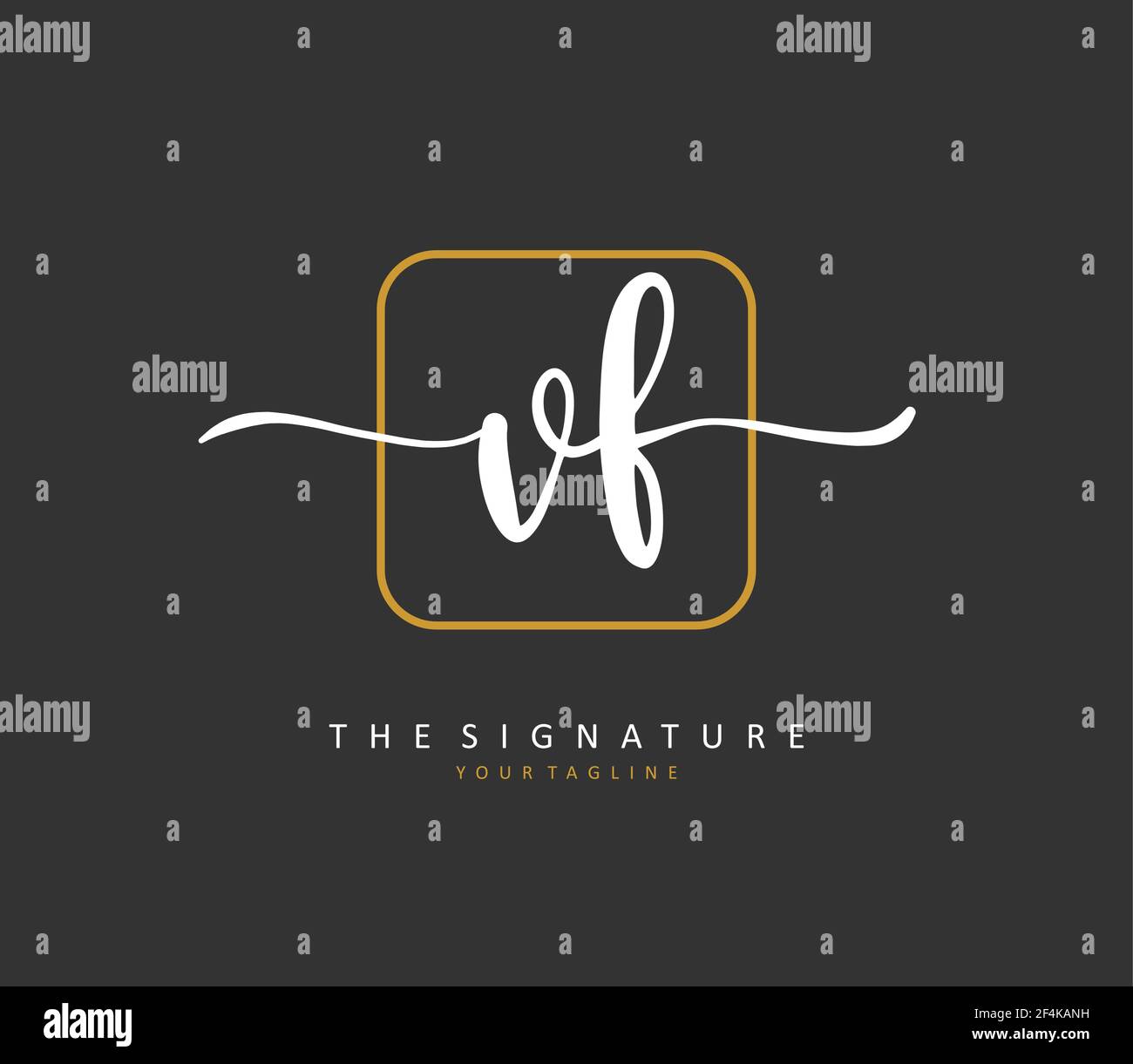 VF Initial letter handwriting and signature logo. A concept handwriting ...