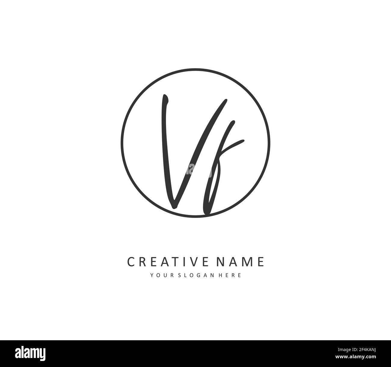VF Initial letter handwriting and signature logo. A concept handwriting ...