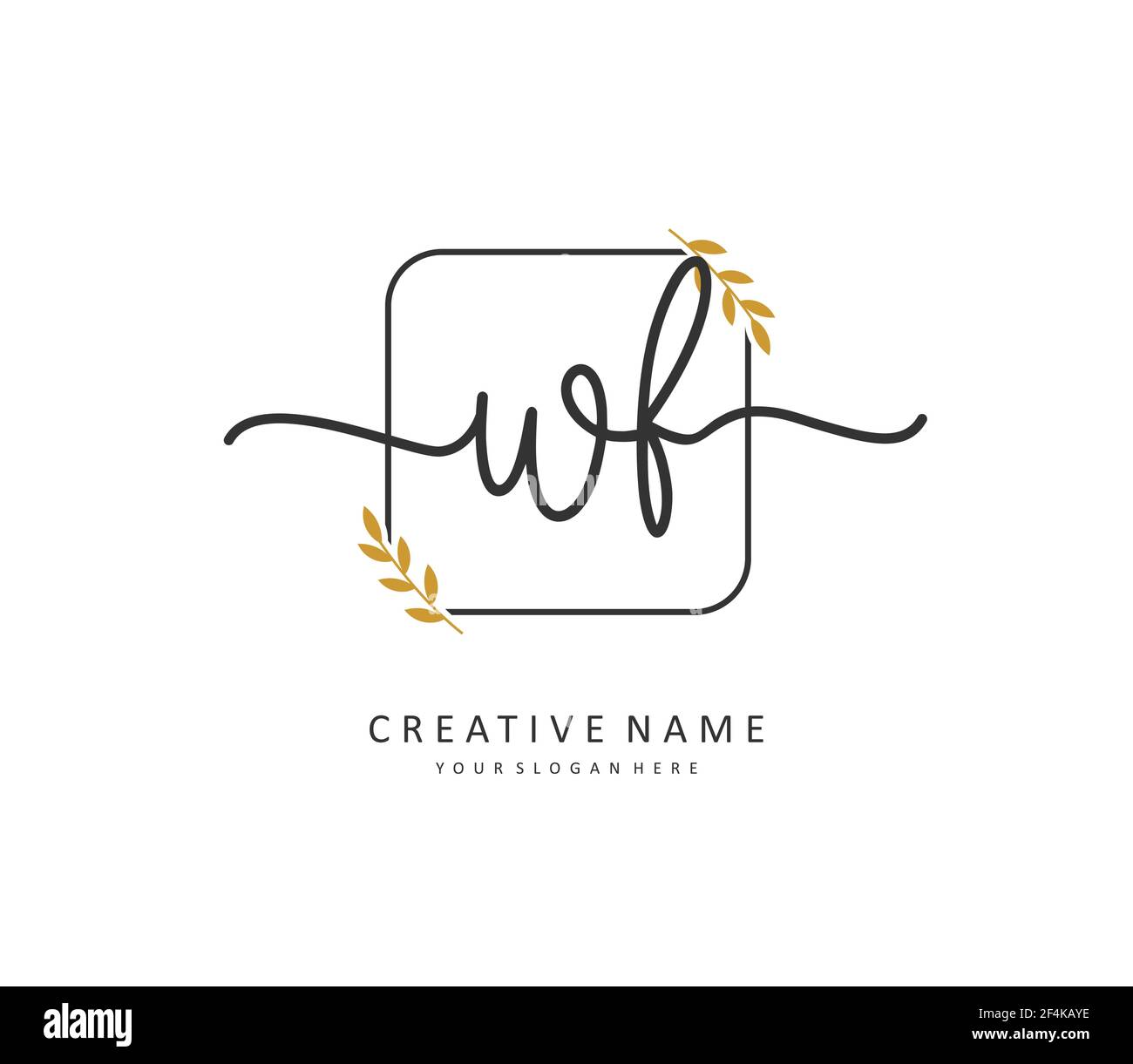 WF Initial letter handwriting and signature logo. A concept handwriting ...