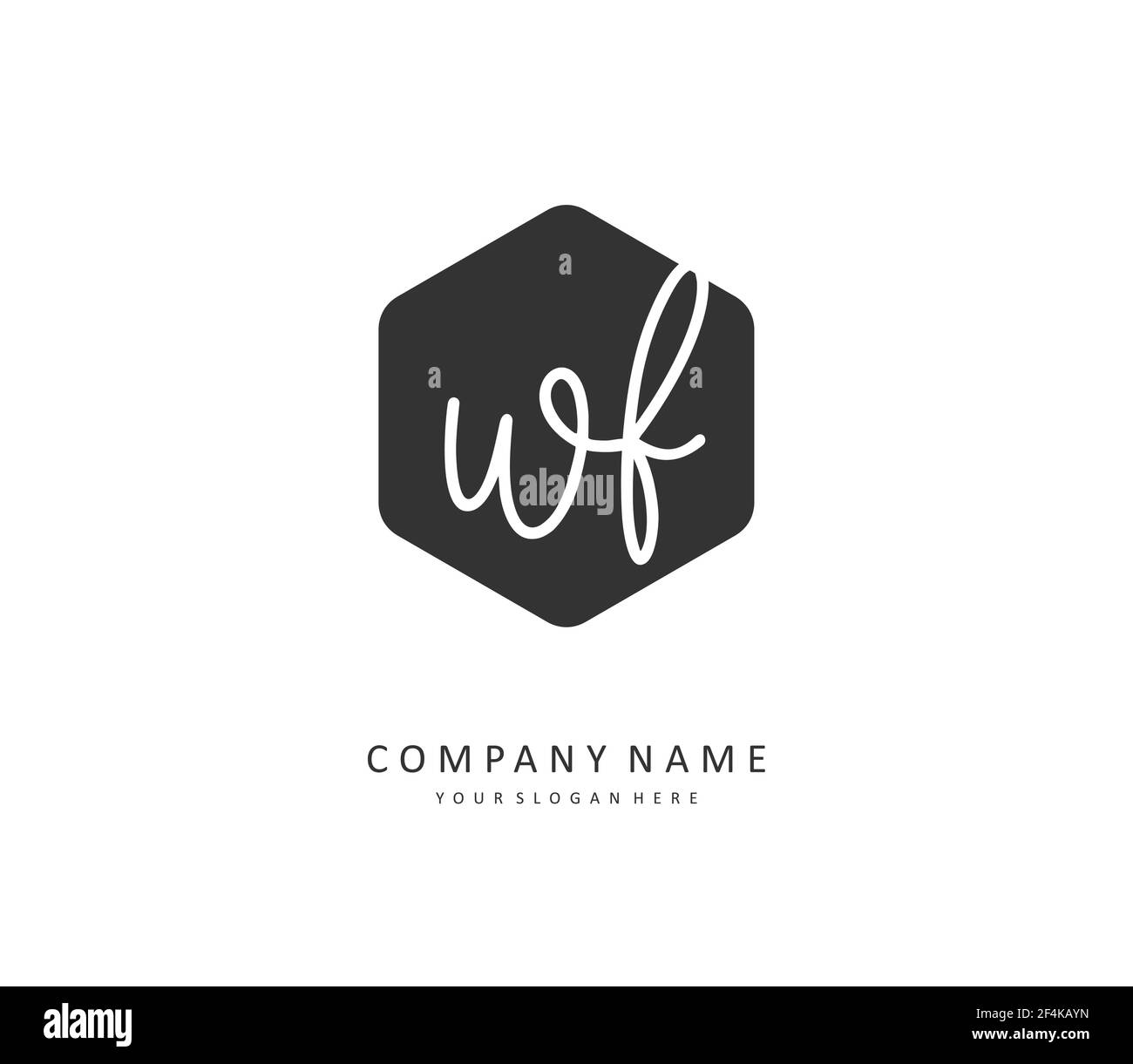 WF Initial letter handwriting and signature logo. A concept handwriting ...