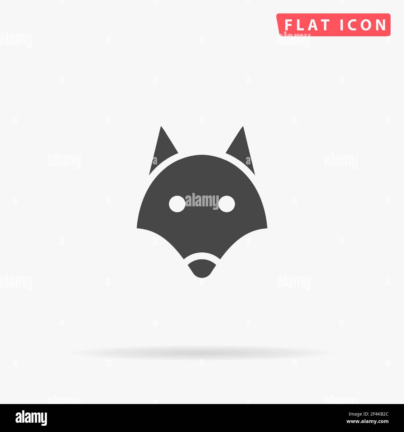 Fox Head flat vector icon. Hand drawn style design illustrations Stock ...