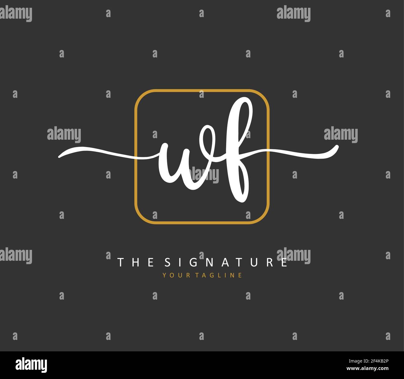 WF Initial letter handwriting and signature logo. A concept handwriting ...