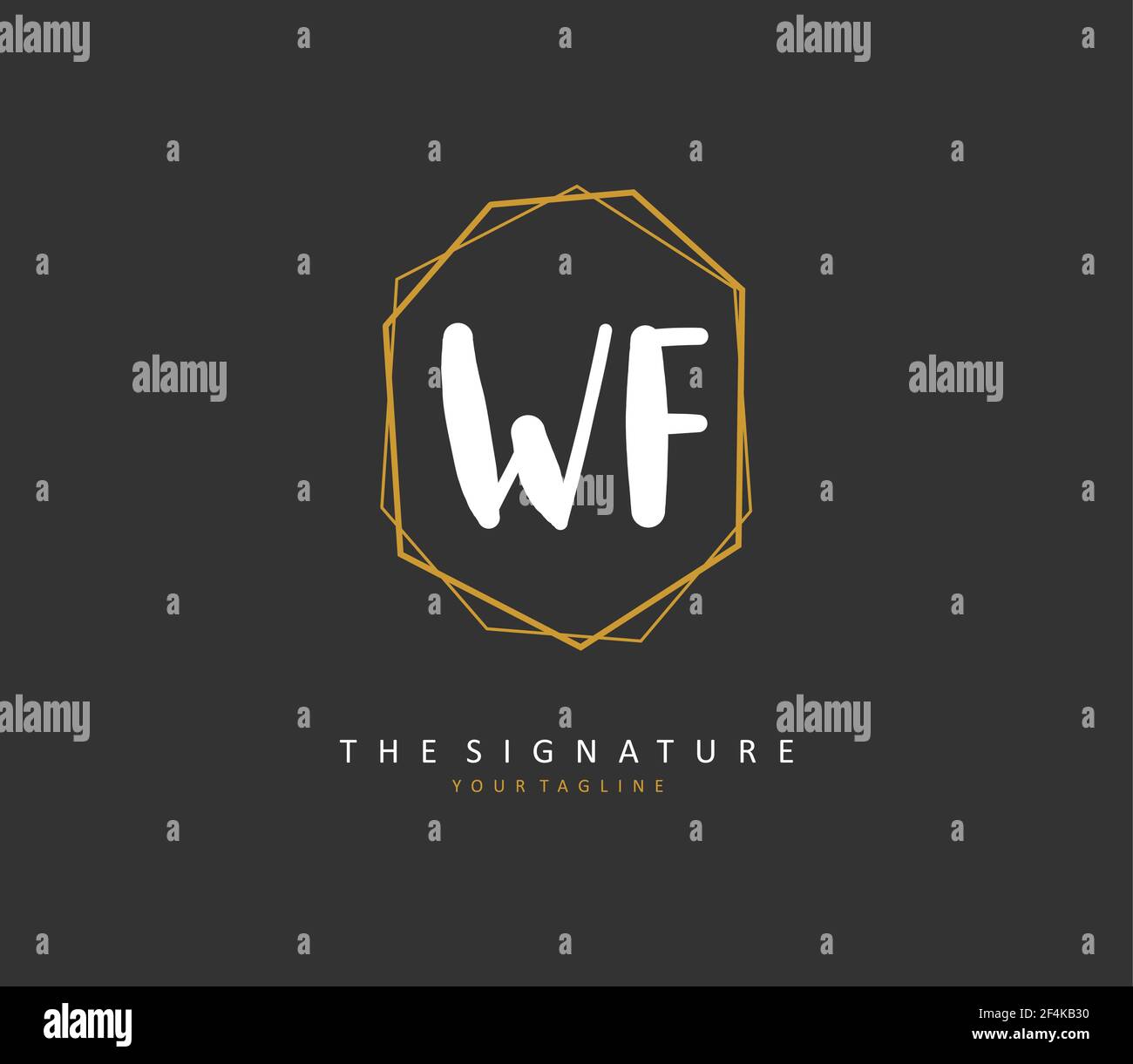 WF Initial letter handwriting and signature logo. A concept handwriting ...