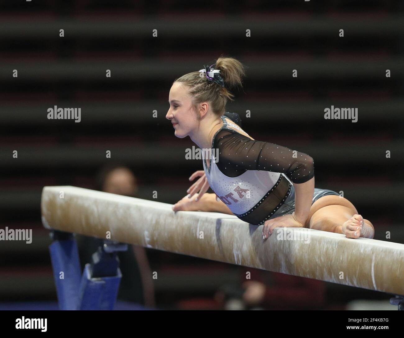 March 20, 2021: Minnesota's Lexy Ramler begins her beam routine during ...