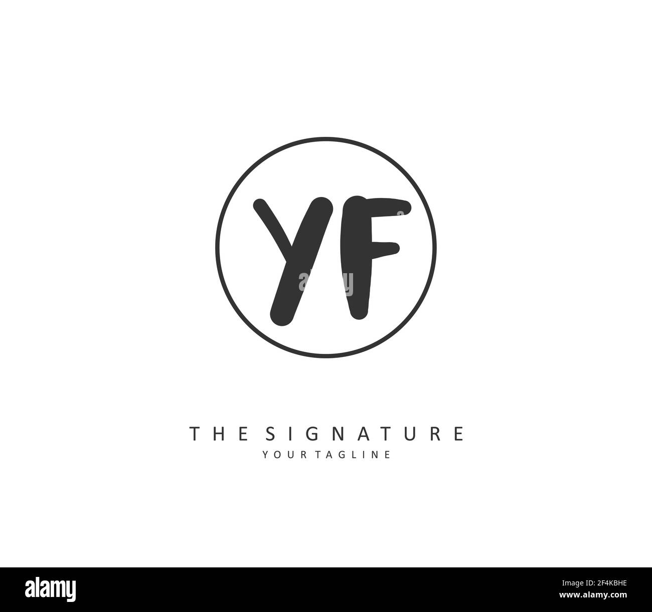 YF Initial letter handwriting and signature logo. A concept handwriting ...