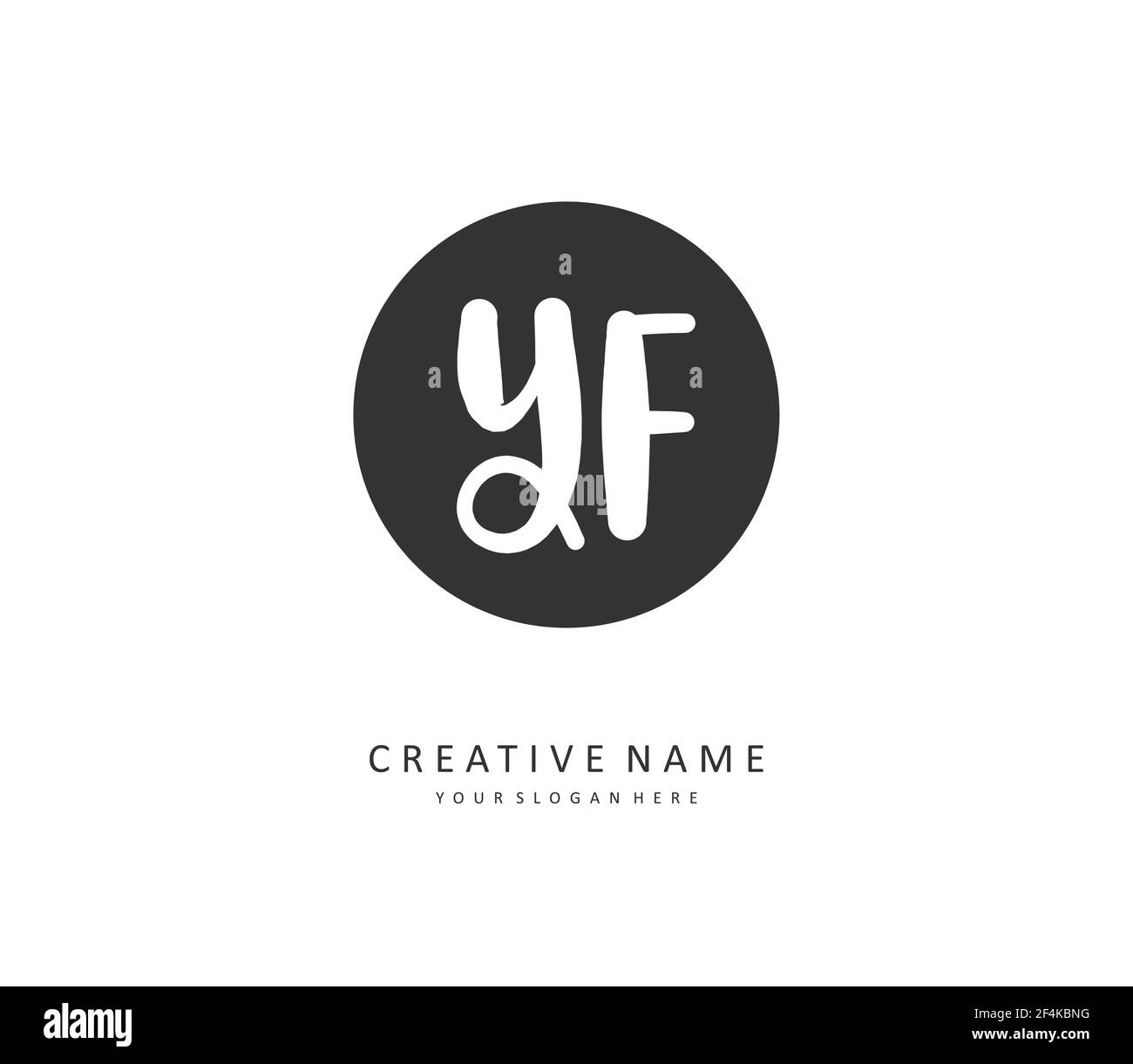 YF Initial letter handwriting and signature logo. A concept handwriting ...
