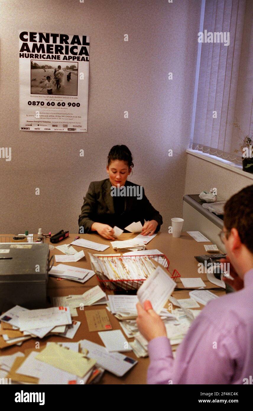 Hurricane Mitch Appeal November 1998Emma Groves and Marc Read count the ...