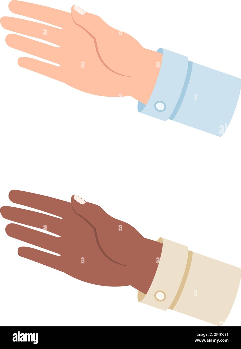 Outstretched hand vector illustration isolated on white background ...