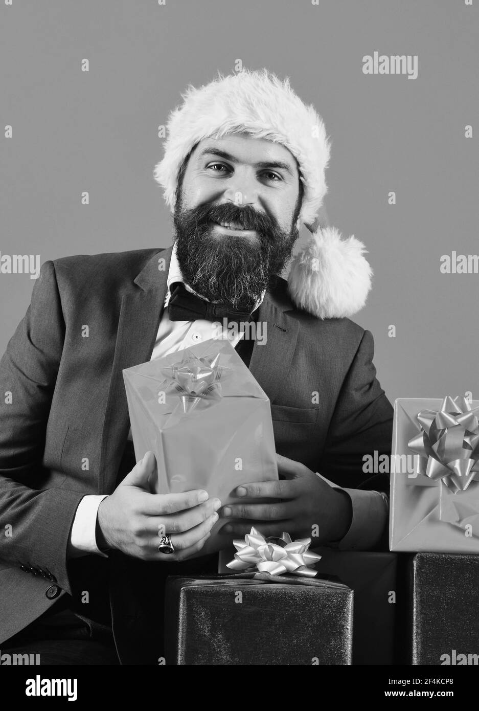 Businessman hold holiday sale Black and White Stock Photos & Images - Alamy