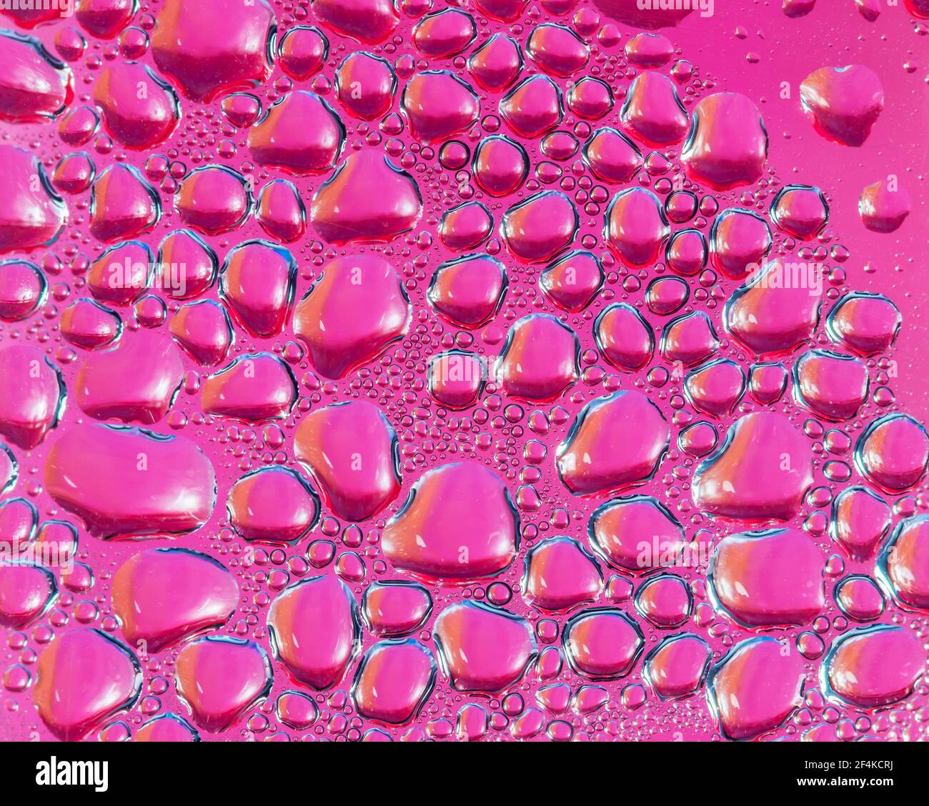Waterdrops on a pink background Stock Photo - Alamy