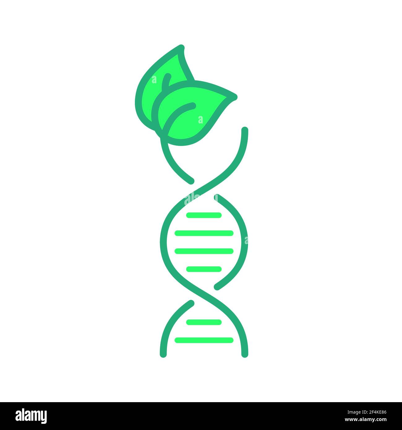 DNA helix with a green leaf icon. Biotechnology science logo. Genetics ...