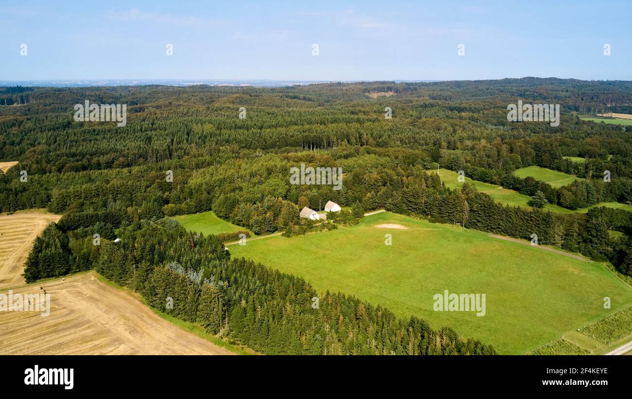 large empty green field in the country side Stock Photo - Alamy