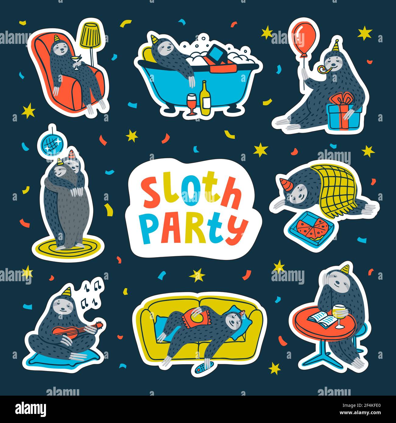 Children dancing birthday party Stock Vector Images - Alamy