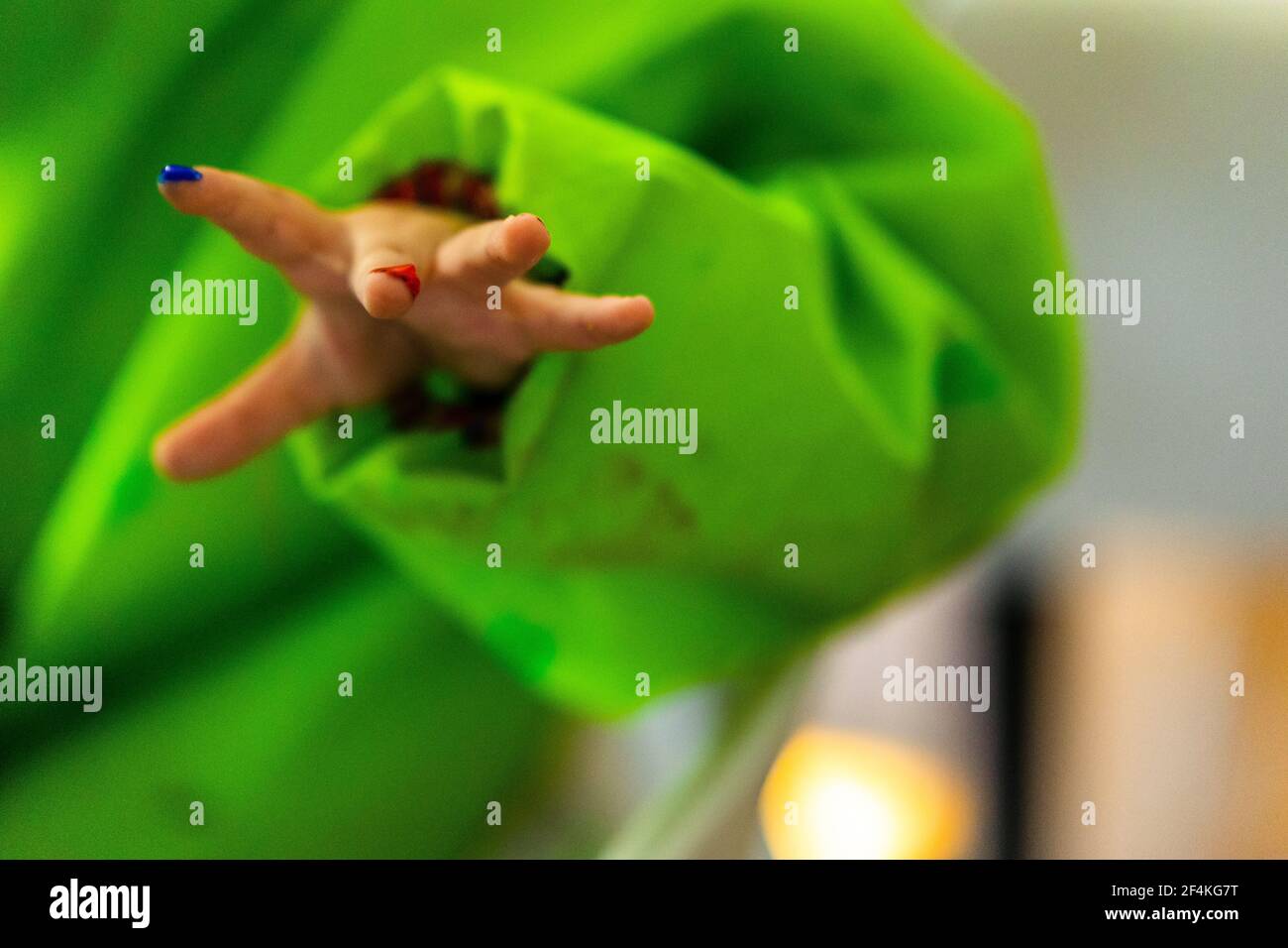 Finger painting kid hand. High quality photo Stock Photo - Alamy