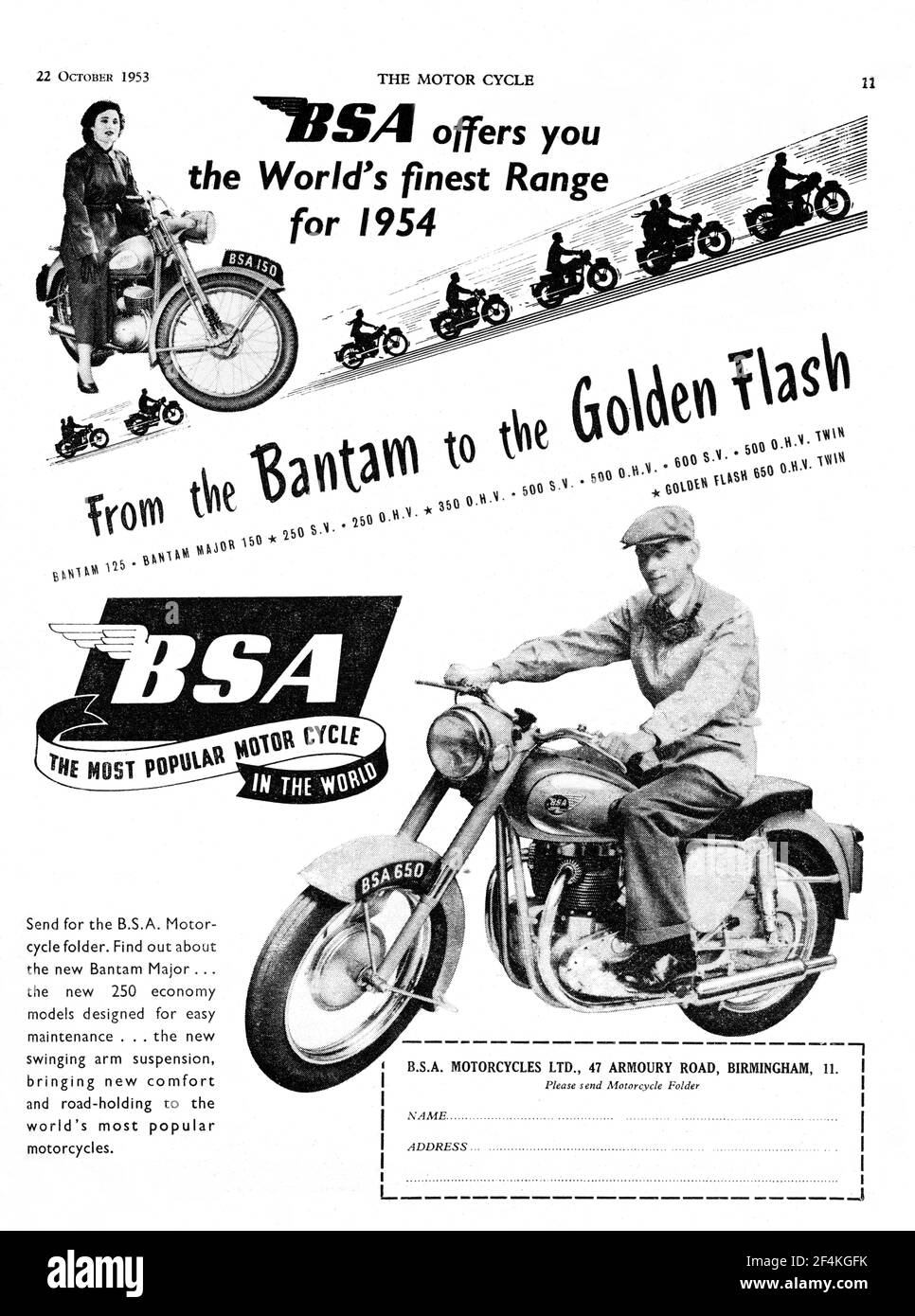 Vintage motorcycle ad Cut Out Stock Images & Pictures - Alamy