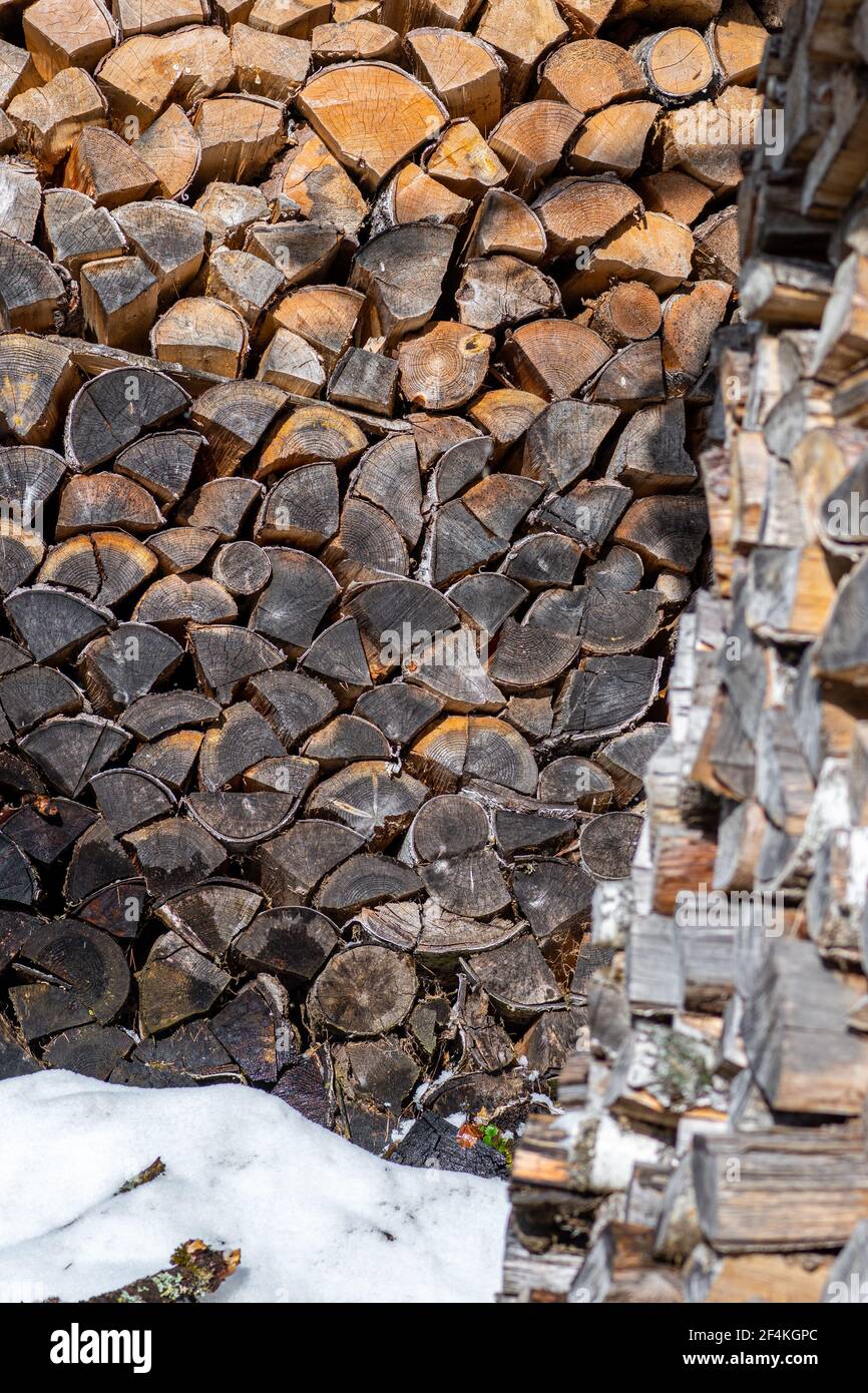 Stacking logs for drying hi-res stock photography and images - Alamy