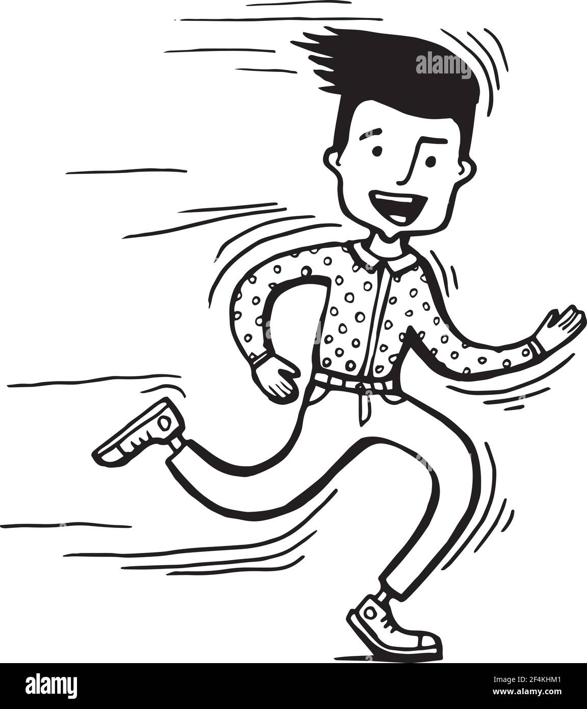 Vector male character in flat style - fast running man illustration in ...