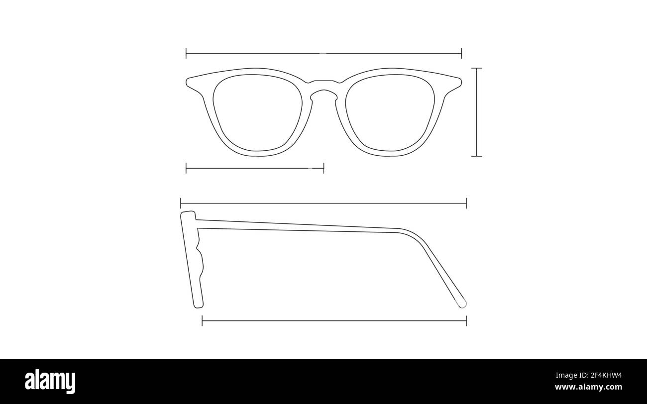 Vector isolated Illustration of a Glasses Frame. Black glasses Frame ...