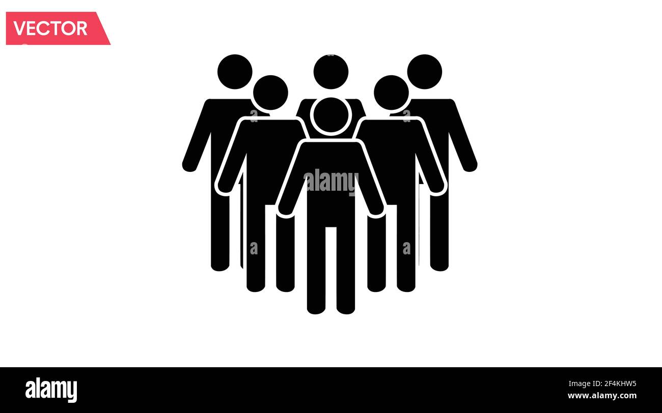 People Icon. Vector isolated illustration of six people together. Crowd ...