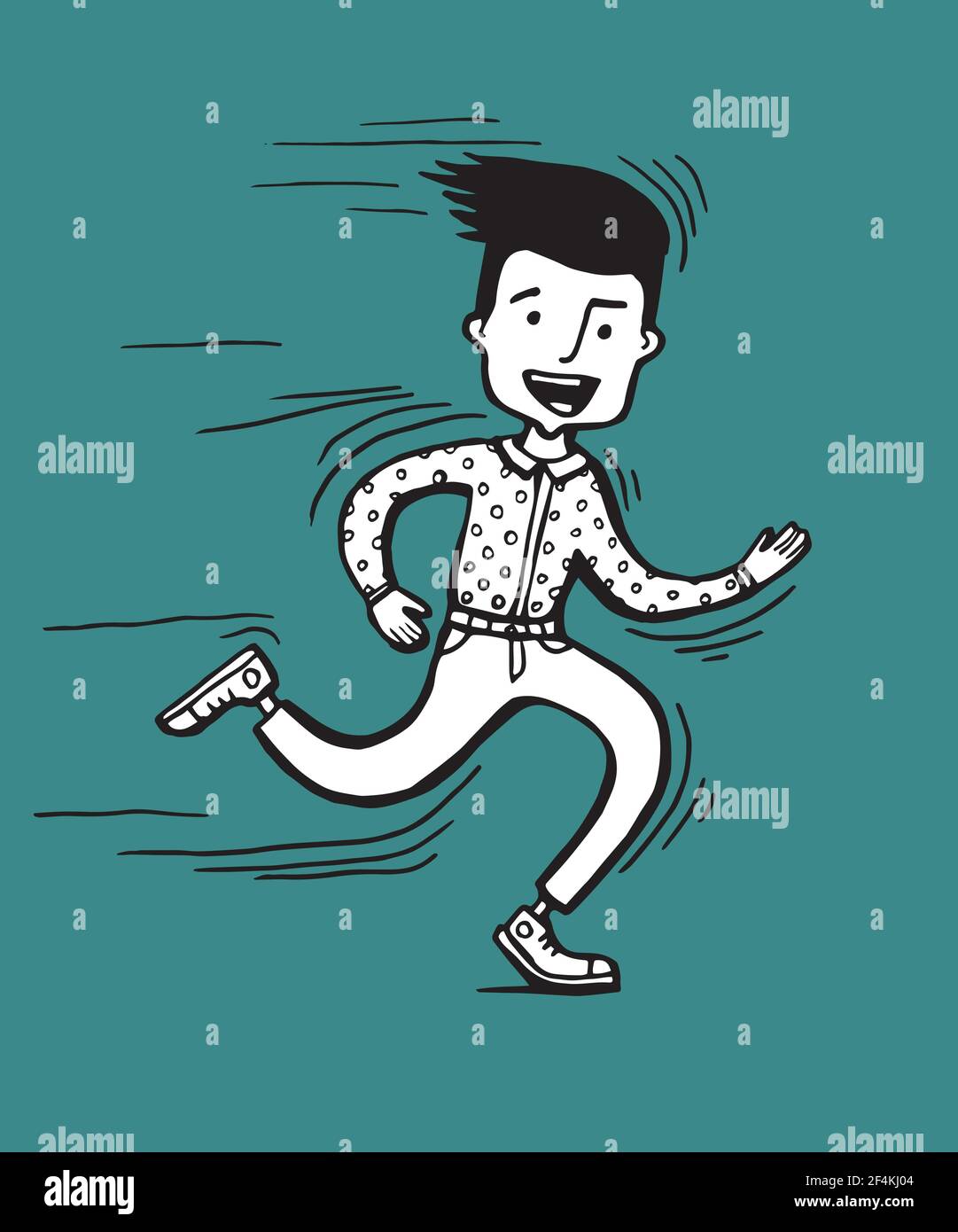 Vector male character in flat style - fast running man illustration in ...