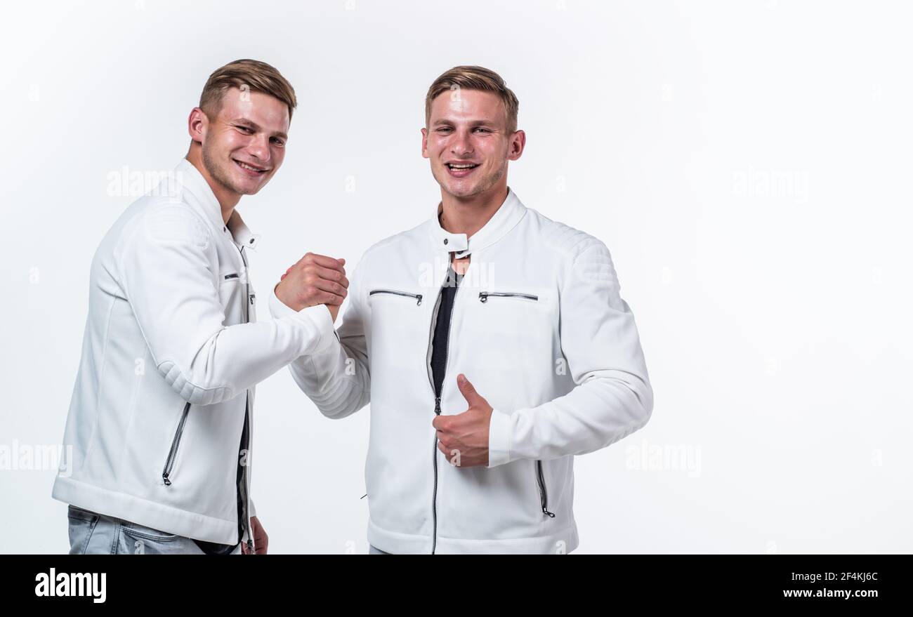 young twin brothers with similar appearance, togetherness Stock Photo ...