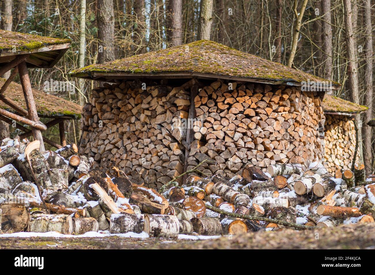 Circular or cylindrical structure or stack composed of blocks, pieces ...