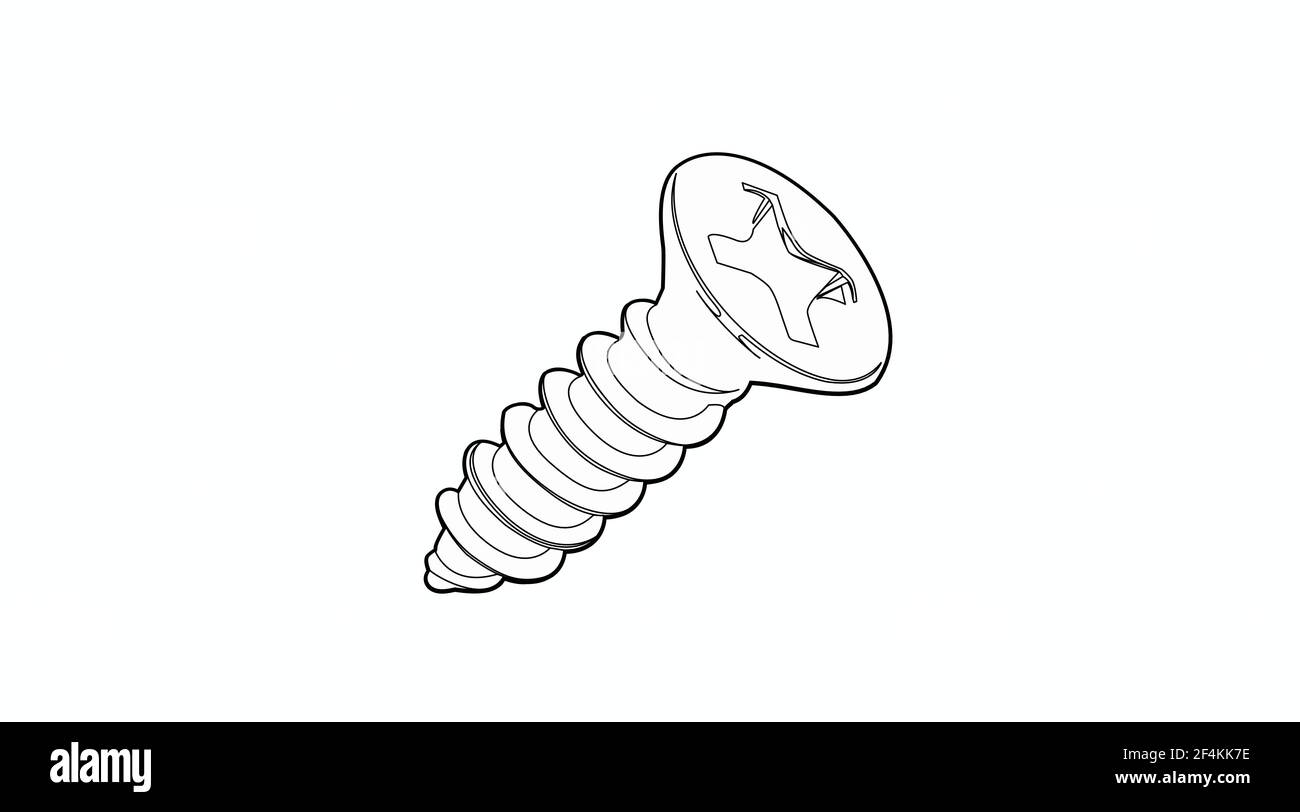 Black and White Screw. Vector Isolated Illustration of a Screw Stock ...