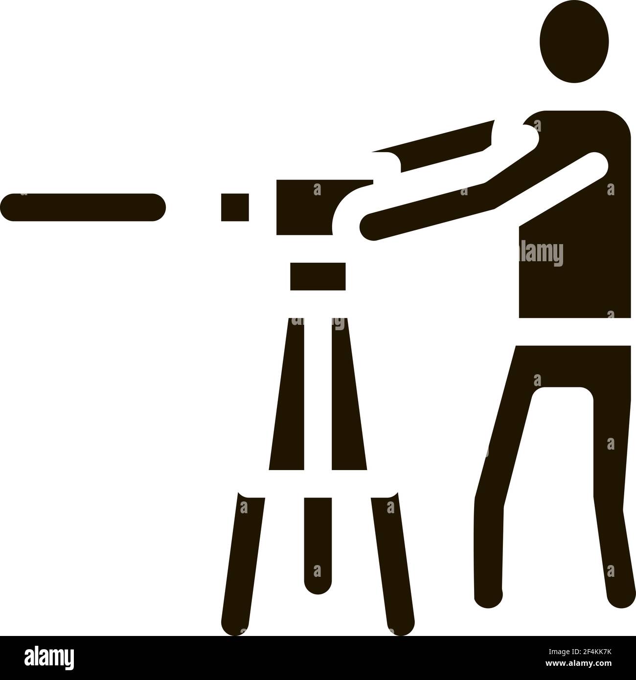 Worker Measuring Landscape Icon Vector Stock Vector Image & Art - Alamy