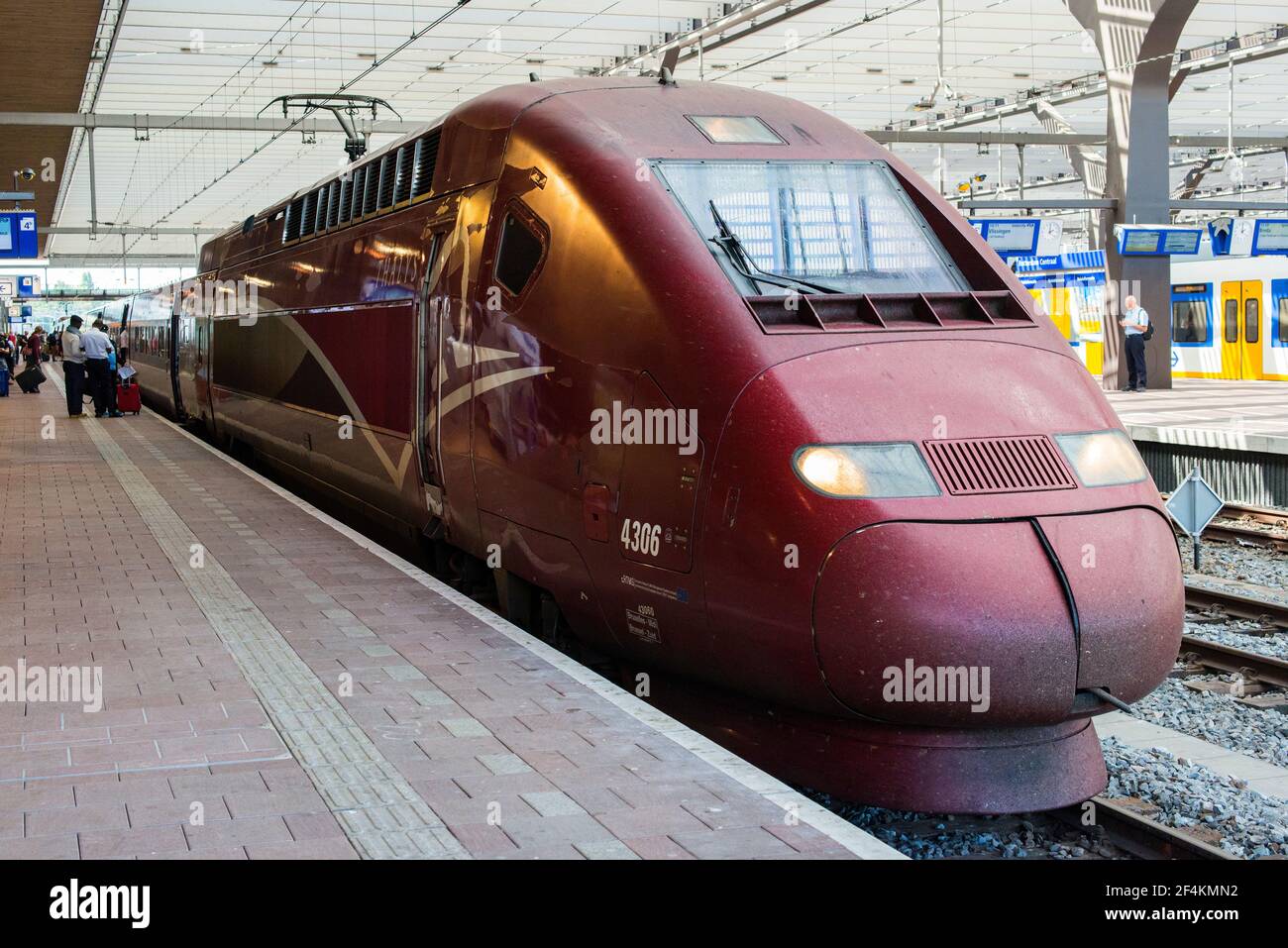 Rotterdam, Netherlands. Hig speed Thalys train prior to departure from ...