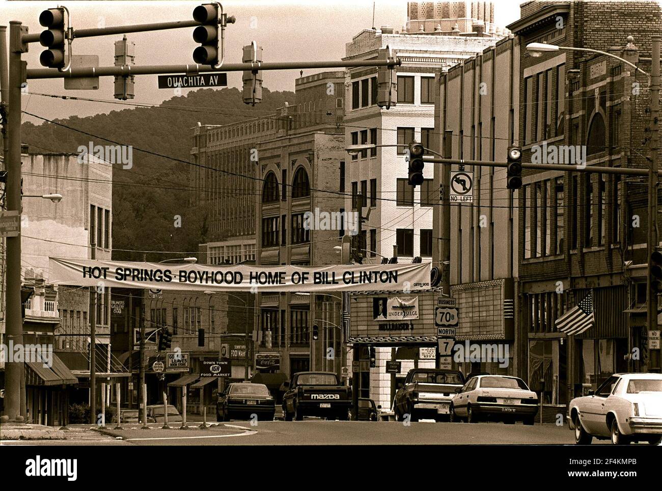 Bill Clinton Hot springs Boyhood town of bill clinton Stock Photo - Alamy