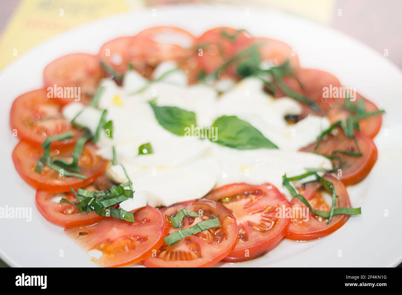 Restaurant food - Caprese salad Stock Photo - Alamy