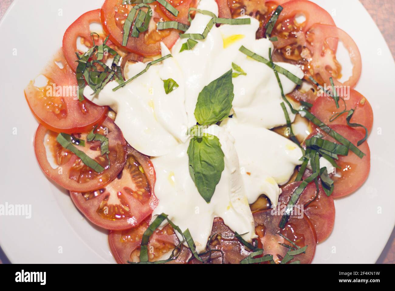 Restaurant food - Caprese salad Stock Photo - Alamy