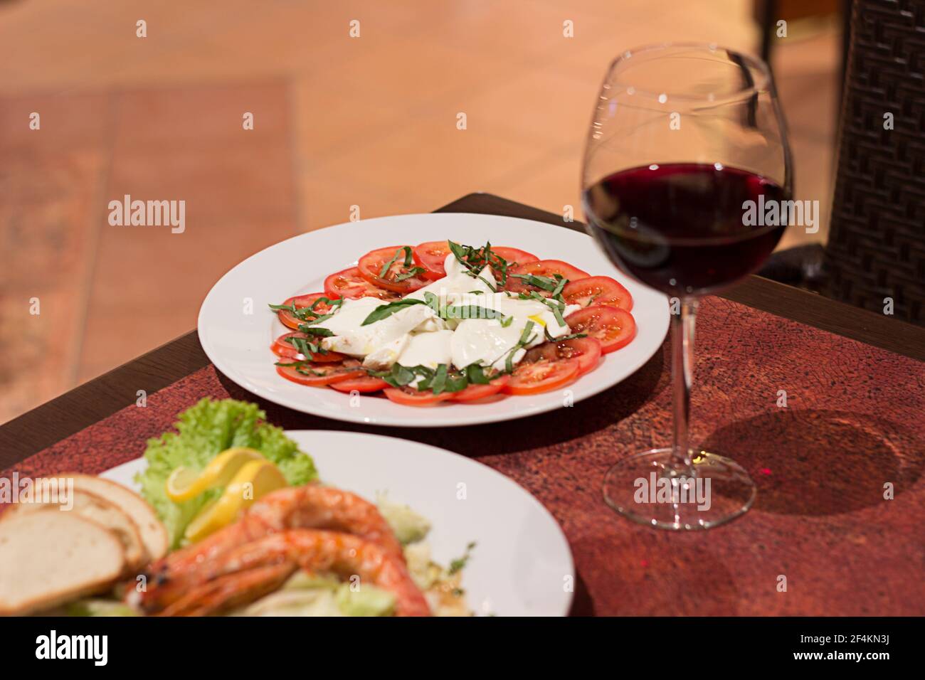 Restaurant food - Caprese salad Stock Photo - Alamy
