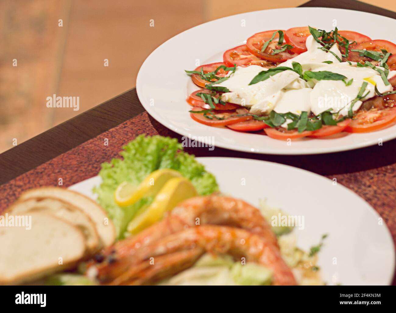 Restaurant food - Caprese salad Stock Photo - Alamy