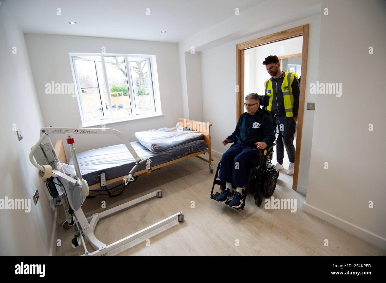 Rob Lamb is shown around the modified bedroom at his home in Solihull ...