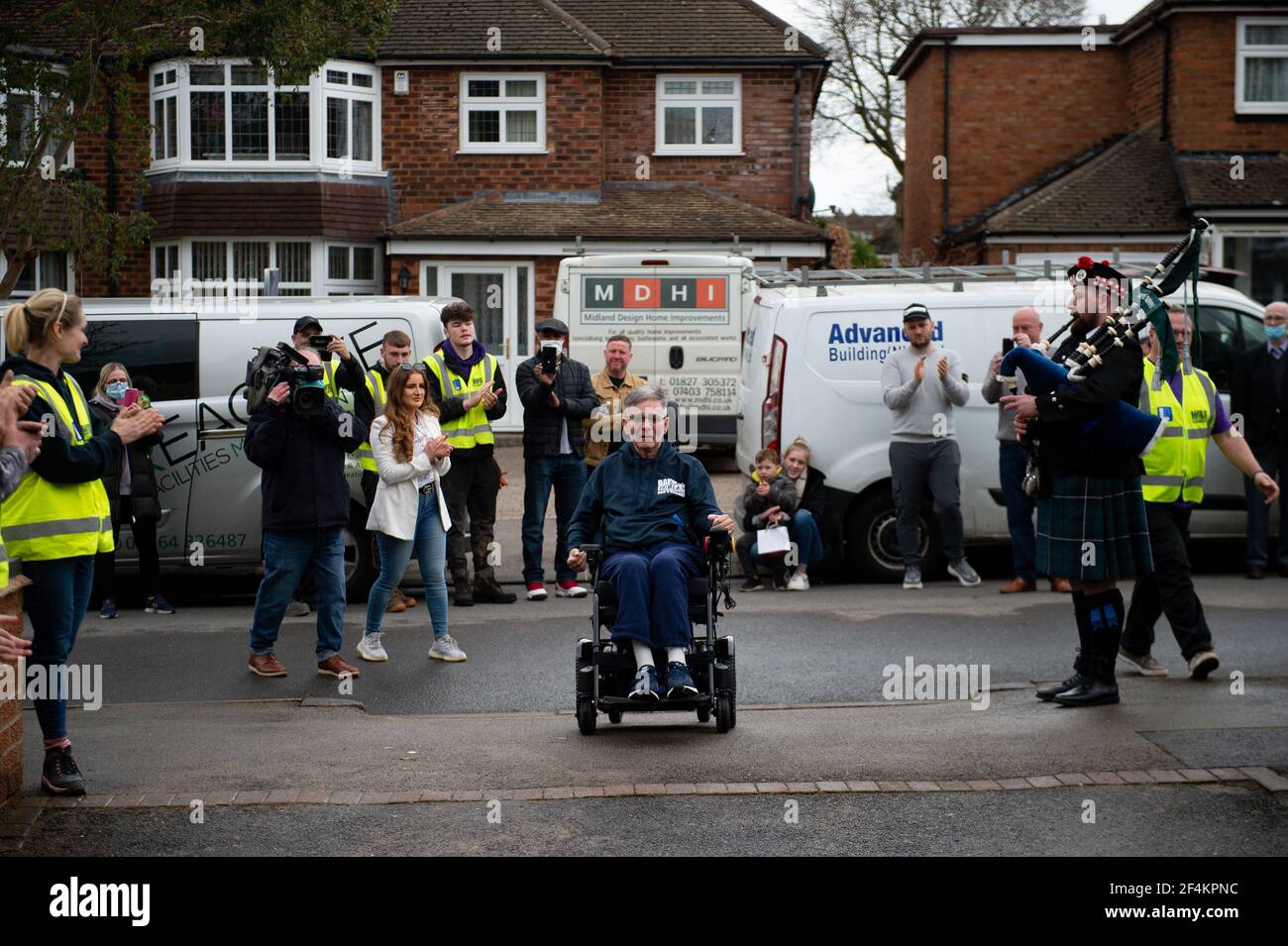 An emotional Rob Lamb is applauded as he returns to his home in ...